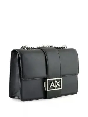 Armani Exchange Logo Plaque Crossbody Bag - Black
