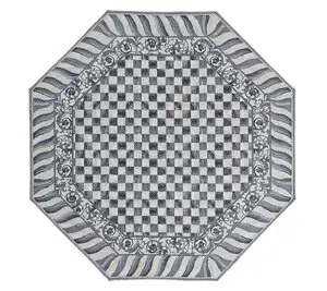 MACKENZIE-CHILDS Sterling Check 6' Octagon Wash Able Rug - One-color
