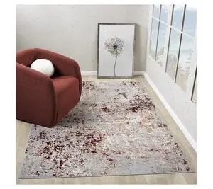 OX BAY TRADING CO. Ox Bay Abstract Distressed Polyester Indoor Rug, 2' X 3 - One-color
