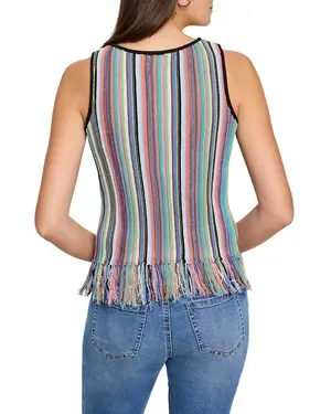 NIC+ZOE Falling Fringe Sleeveless Sweater