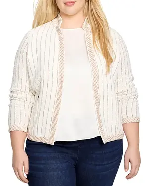 NIC+ZOE Pinstripe Stand Collar Jacket