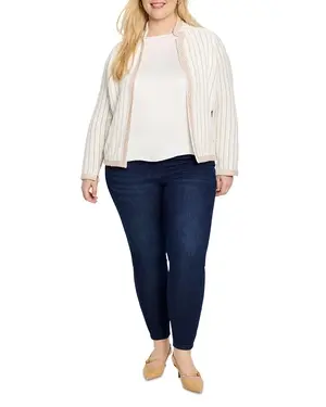 NIC+ZOE Pinstripe Stand Collar Jacket
