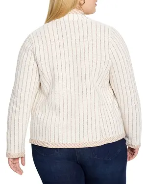 NIC+ZOE Pinstripe Stand Collar Jacket