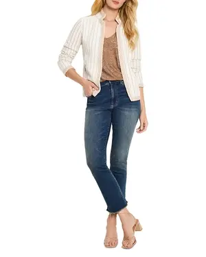 NIC+ZOE Pinstriped Notched Collar Jacket
