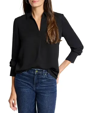 NIC+ZOE Easy Popover Shirt - Black Onyx
