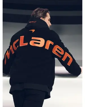 REISS X Mclaren Snoop Oversized Fit Embroidered Fleece Jacket - Black