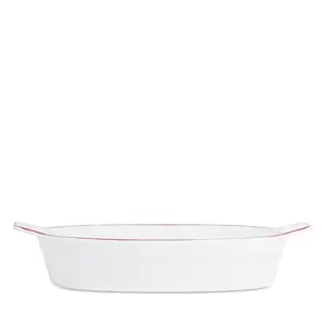 MADE IN Porcelain Oval Baking Dish - White/red