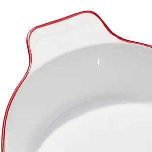 MADE IN Porcelain Oval Baking Dish - White/red