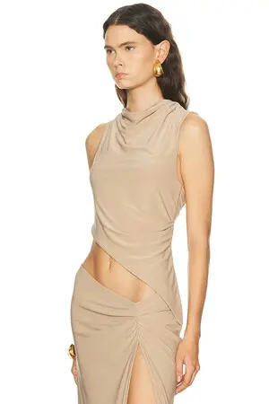 MAY MASHIAH Layla Cropped Top - Latte