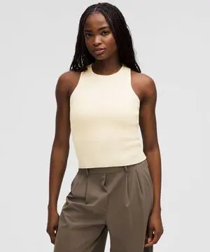 Lululemon Merino Wool Open-back Tank Top - Butter Cream