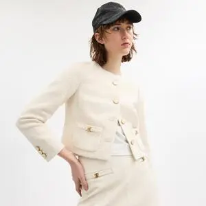 COACH Heritage C Boucle Jacket - Cream