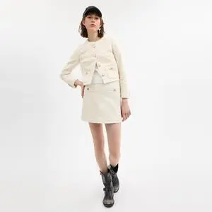 COACH Heritage C Boucle Jacket - Cream