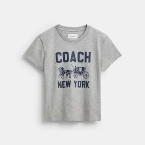 COACH Horse And Carriage T-shirt In Organic Cotton - Heather Grey