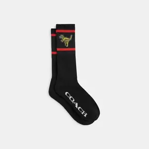COACH Rexy Calf Socks - Black