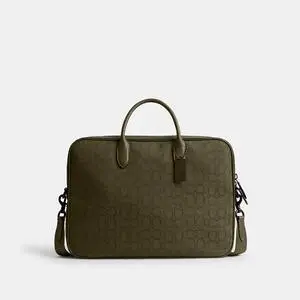 Coach Theo Work Bag In Signature Jacquard - Olive Drab
