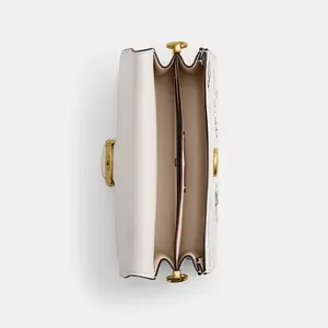 COACH Chain Tabby Shoulder Bag With Sketch Print - Brass/chalk Multi