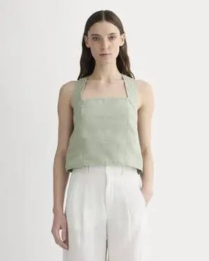 Everlane Linen Crossback Tank Top - Seagrass
