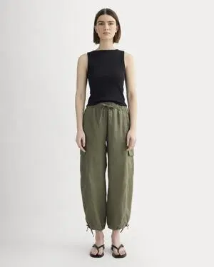Everlane Linen Cargo Curve Pant - Kalamata