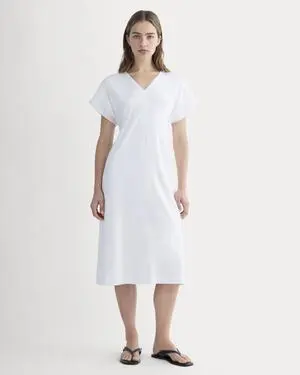 Everlane Stretch Linen Tie-back Midi Dress - White