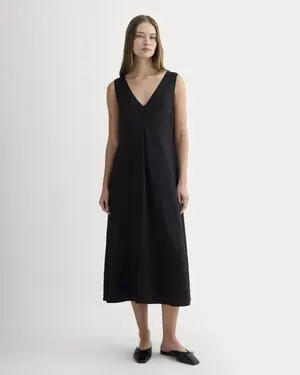 Everlane Softluxe Viscose V-neck Dress - Black