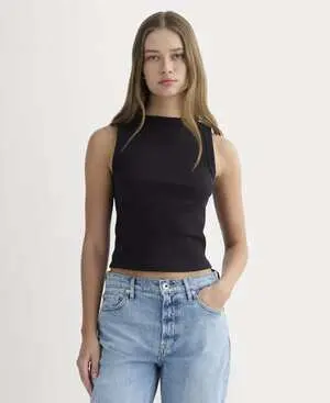 Everlane Boatneck Cropped Tank Top - Black