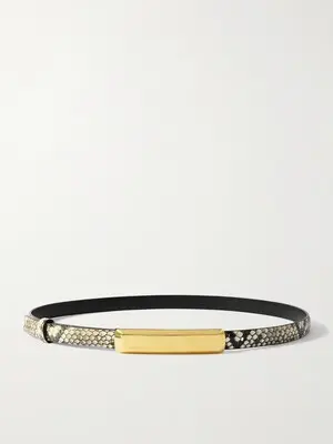 TOM FORD Snake-effect Leather Belt - Animal Print