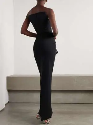 Solace London Malla Strapless Crepe Gown