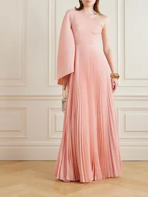 Solace London Maci One-shoulder Gown - Pink
