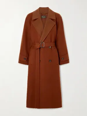 Loro Piana Foster Double-breasted Cashmere-blend Felt Coat - Brown