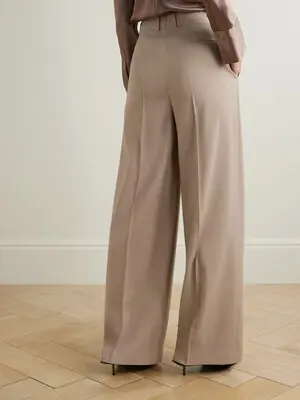 JOSEPH Alana Wool-blend Twill Wide-leg Trousers