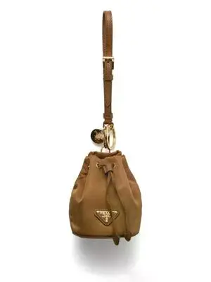 Prada Mini Re-nylon Bag Charm - Brown