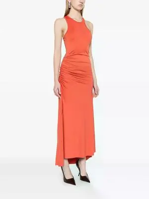 Victoria Beckham Ruched Maxi Dress - Orange