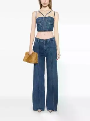 NENSI DOJAKA Bustier Denim Top