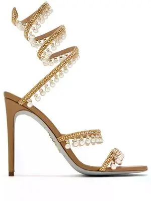 Rene Caovilla 105mm Chandelier Sandals - Brown
