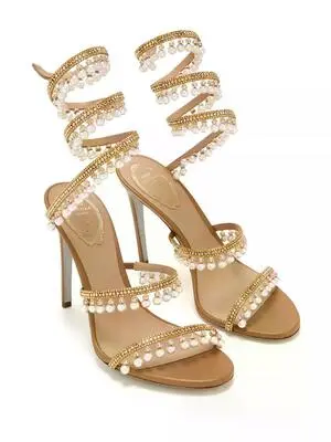 Rene Caovilla 105mm Chandelier Sandals - Brown