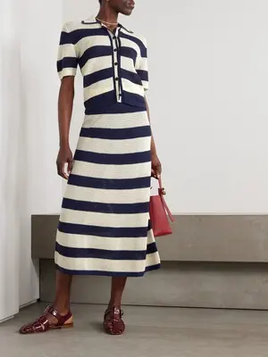 ERES Bayadere Bateau Striped Midi Skirt