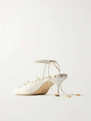 Chloé Ghilies Lace-up Leather Kitten Heel Pumps
