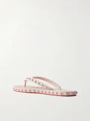 CHRISTIAN LOUBOUTIN Super Loubi Studded Flip Flops - Neutrals