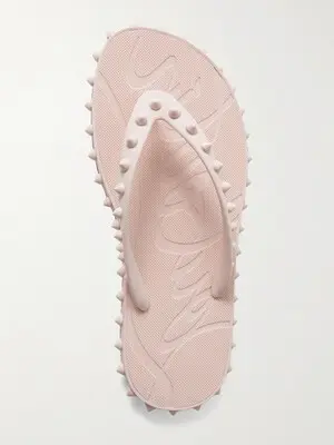 CHRISTIAN LOUBOUTIN Super Loubi Studded Flip Flops - Neutrals