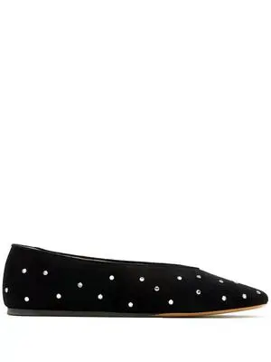 Le Monde Beryl Suede Ballerina Flats - Black