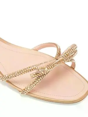 Rene Caovilla Bow-detail Sandals - Gold
