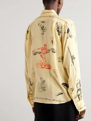 BODE Games Printed Silk-voile Shirt