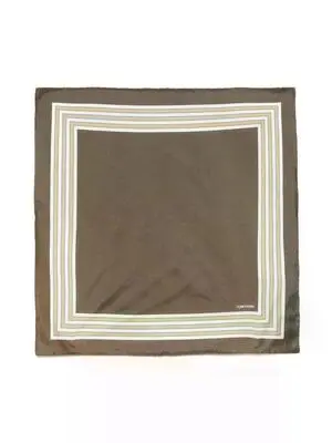 TOM FORD Silk Pocket Square - Green