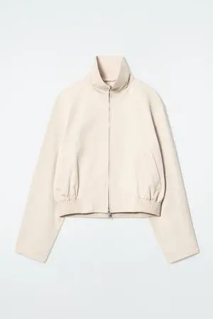 Cos Funnel-neck Bomber Jacket - Light Beige