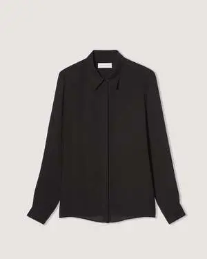 Veronica De Piante Camille Shirt In Silk Georgette - Black