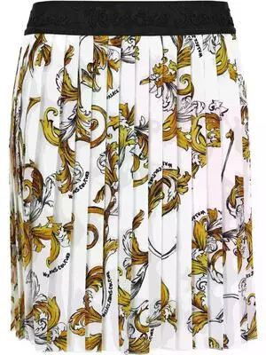 Versace Printed Pleated Skirt - White