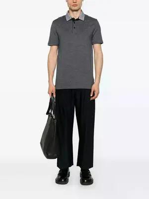 BOSS Contrasting-collar Cotton Polo Shirt