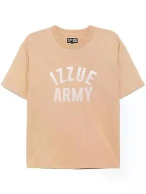 Izzue Logo-embroidered T-shirt - Neutrals
