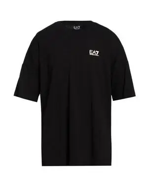 EA7 Man T-shirt Grey Size S Cotton, Elastane Black