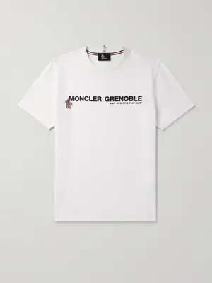 Moncler Day-namic Logo-appliquéd Stretch-cotton Jersey T-shirt - White